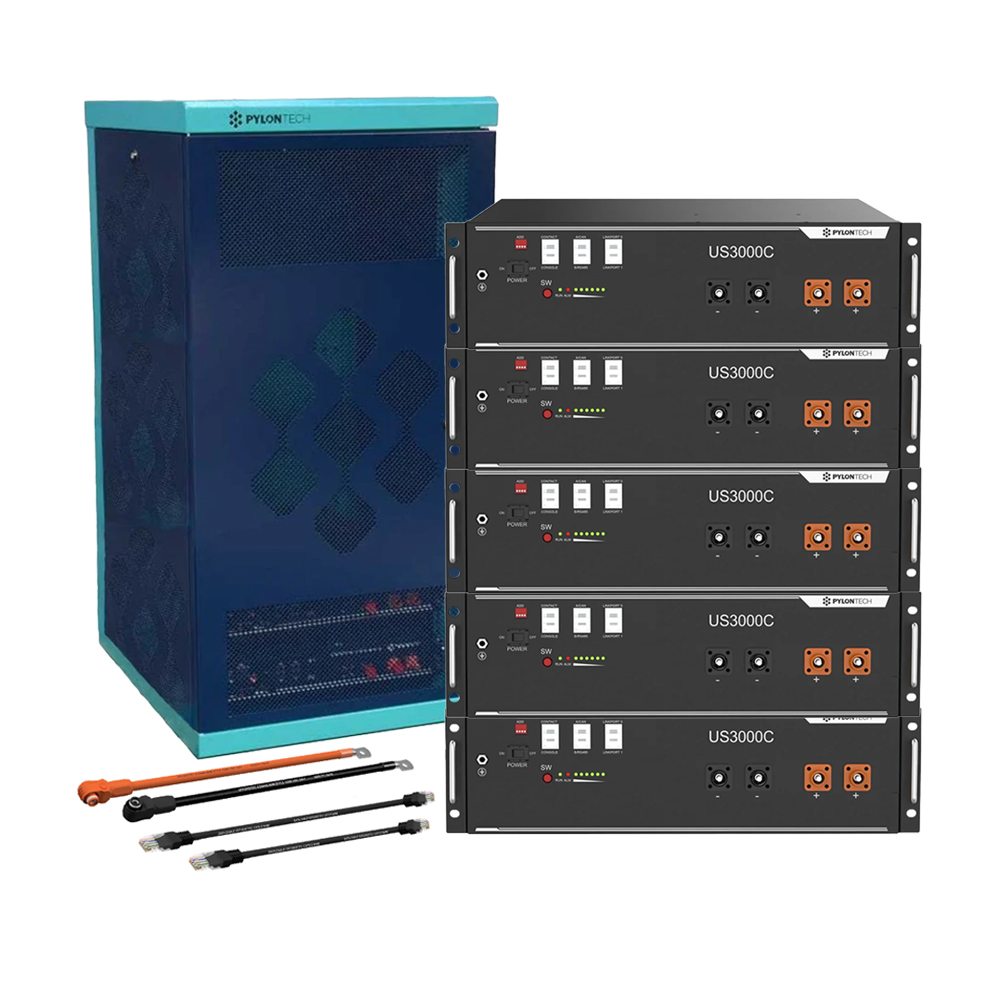Pylontech 5x us3000c LiFePO4 battery 17.5kWh with inverter connection ...
