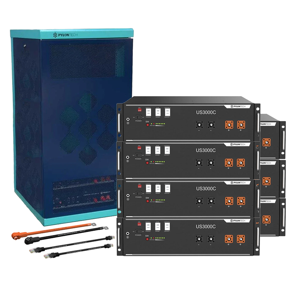 Pylontech 7x us3000c LiFePO4 battery 24.5kWh with inverter connection ...