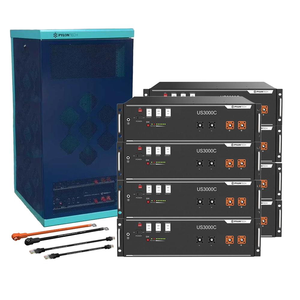 Pylontech 8x us3000c LiFePO4 battery 28kWh with inverter connection ...