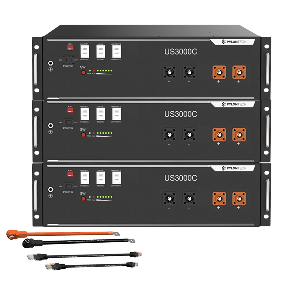 Pylontech 3x us3000c LiFePO4 battery 10.5kWh with inverter connection ...