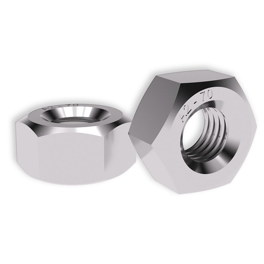 Stainless steel nuts M8 - DIN 934/ISO 4032 A2 V2A - 25 pieces - Thread: M8