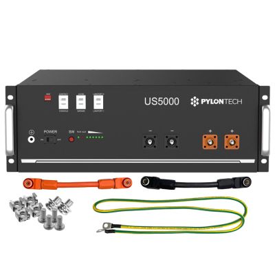 3x Pylontech US5000 LiFePO4 48V + brackets + connection cable 14.4kWh ...