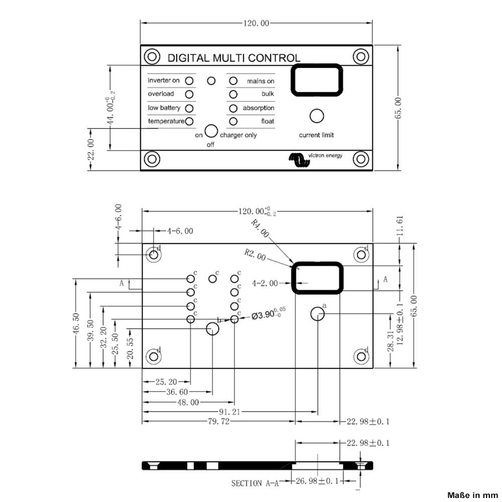 Victron Digital Multi Control 200/200A GX (90º RJ45)