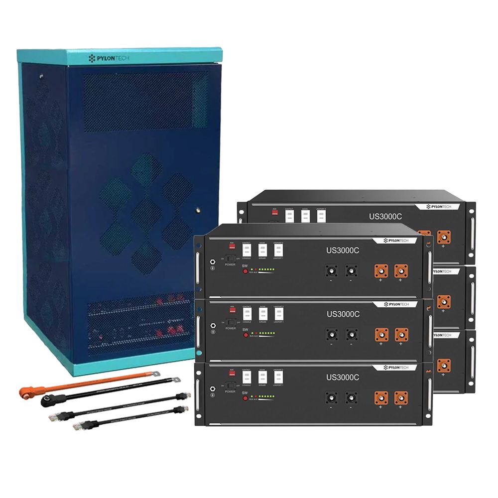 Pylontech 6x us3000c LiFePO4 battery 21kWh with AC connection cable set ...