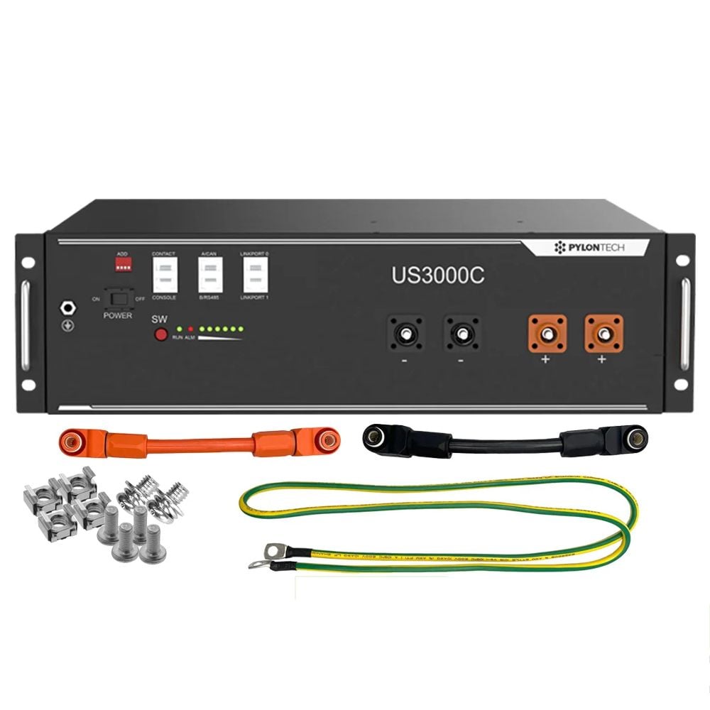 Pylontech 4x us3000c LiFePO4 battery 14kWh with inverter connection ...