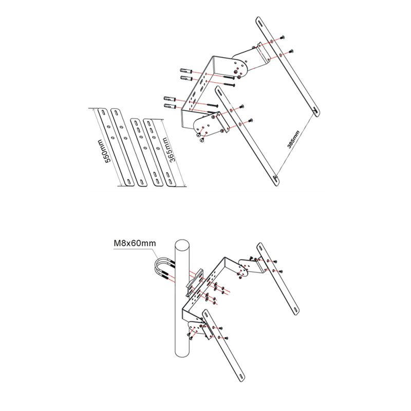 Wall-Mast Mounting Kit for 20W - 50W Modules