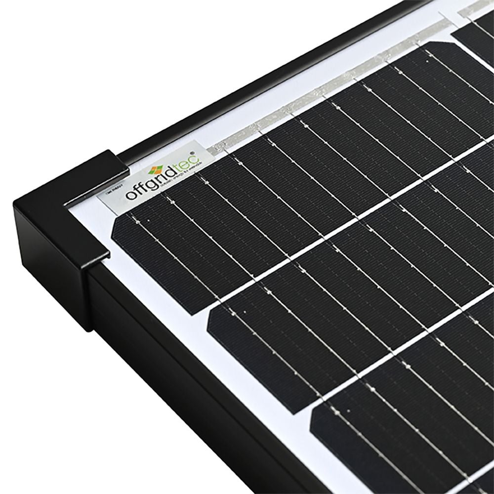 Offgridtec® mono-130 v2 Solar Panel 20v Black Frame