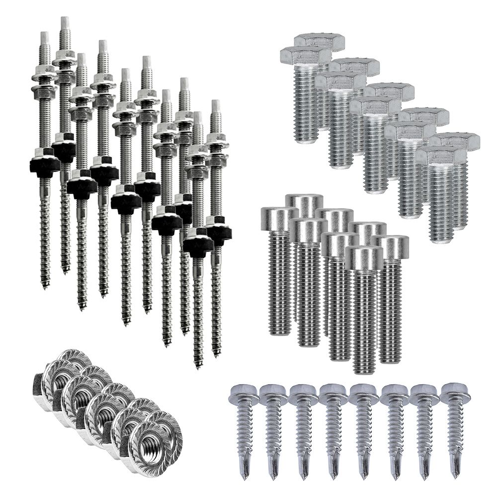 Mounting kit with hanger bolts for pitched roof installation 3 solar ...